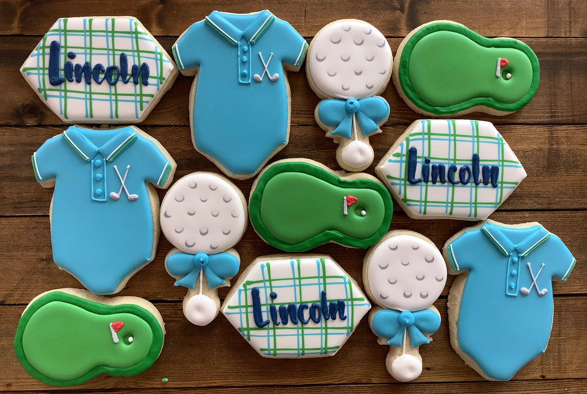 Golf Baby Shower-1 Dozen – MSO Cookies + Cakes